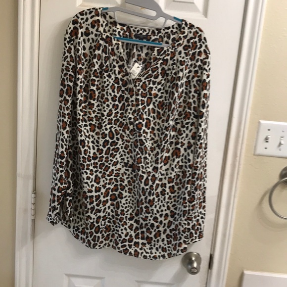 Talbots | Tops | New Talbots Long Sleeve Animal Print Blouse | Poshmark